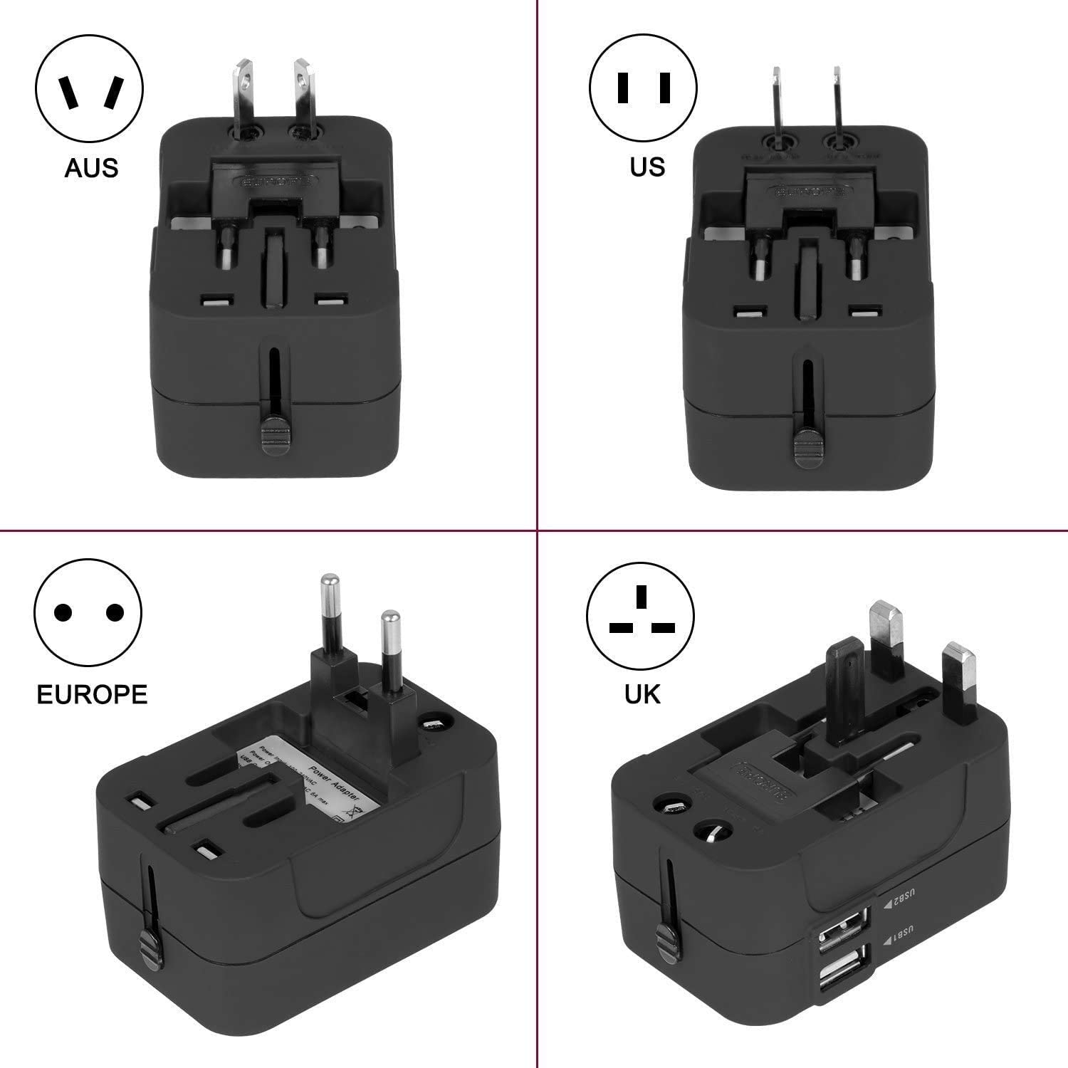 Enchufe adaptador para 150 países. Surwell